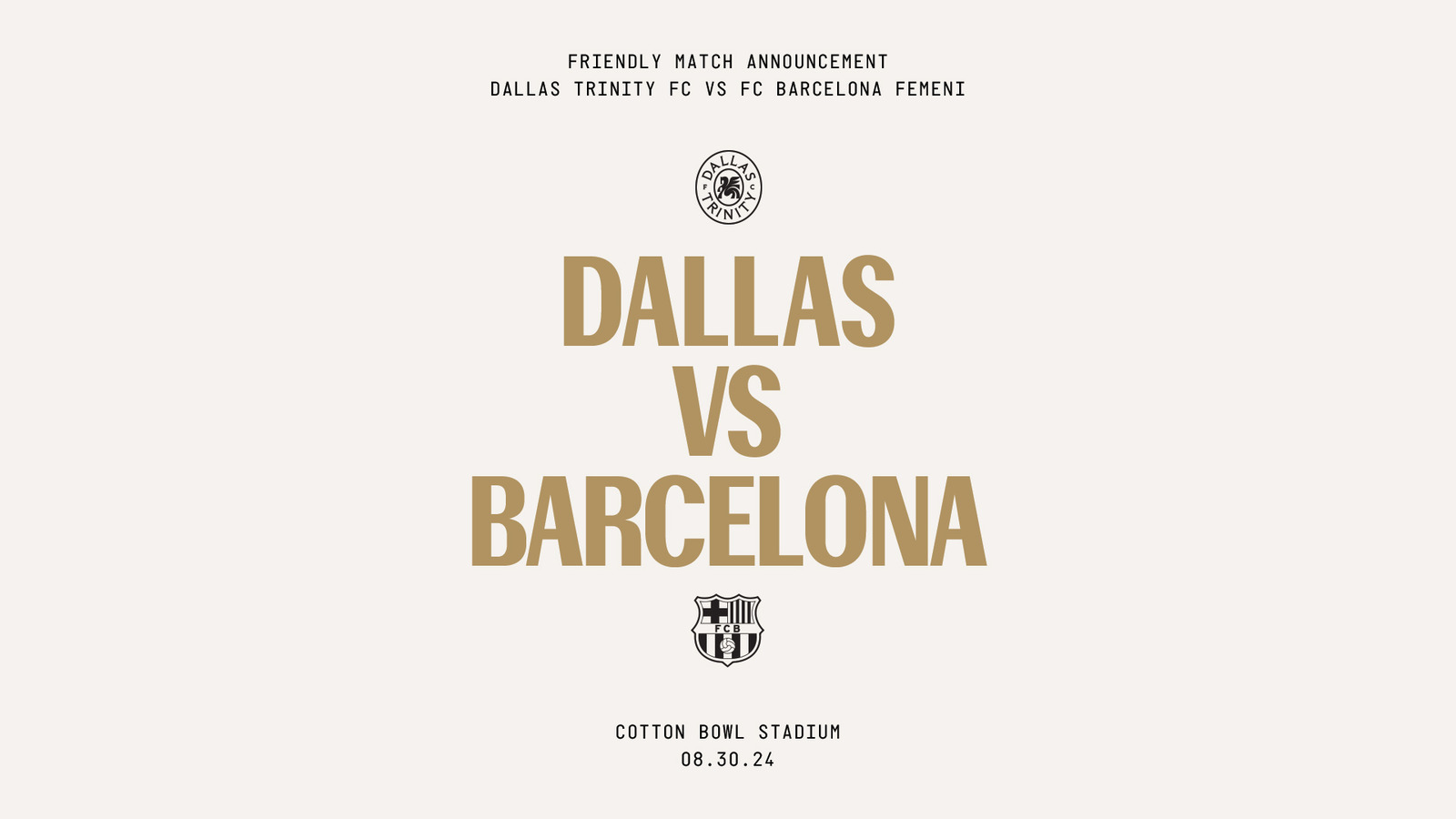 Dallas Trinity FC To Face FC Barcelona - Dallas Trinity FC